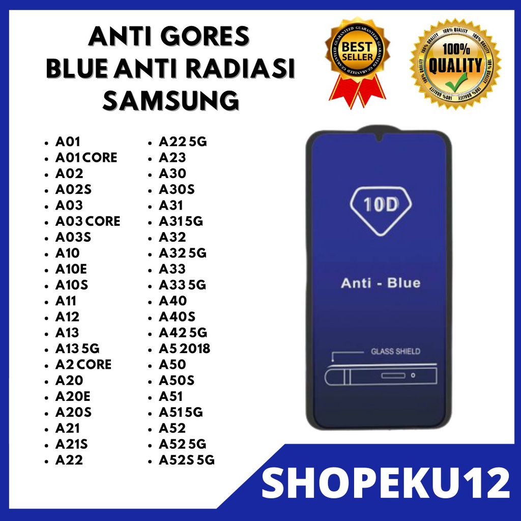 Jual ( TEMPERED GLASS ANTI-BLUE RADIASI ) SAMSUNG A01-A01 CORE-A02-A02S-A03-A03 CORE-A03S-A10 ...