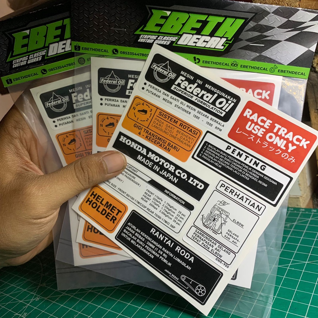Jual EBETHDECAL Sticker Set Detailing HONDA (ENG) | Shopee Indonesia