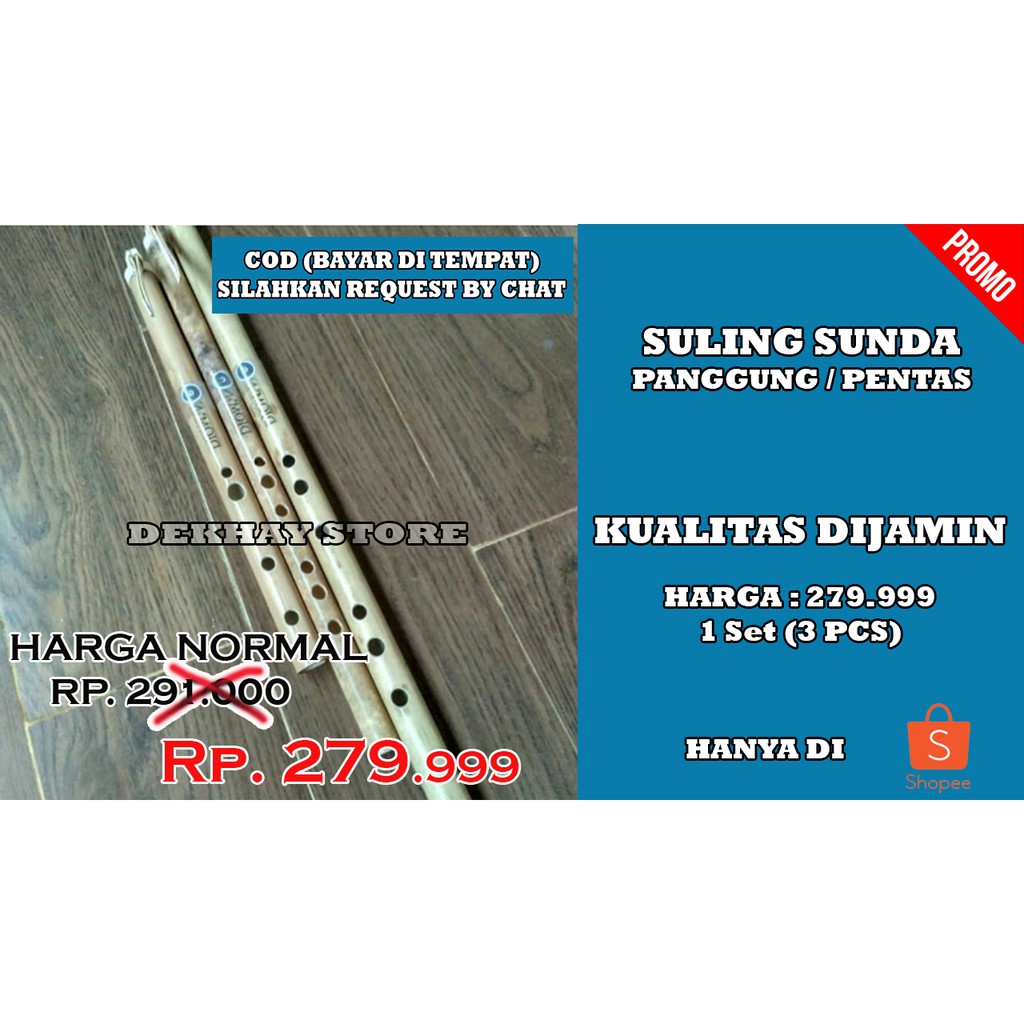 Jual (SULING PROFESIONAL) SATU PAKET ISI 3 BUAH SULING SERULING SUNDA 1 ...