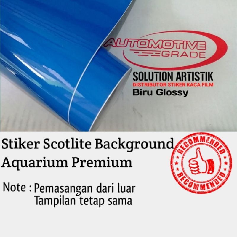 Jual STIKER KACA BACKGROUND AQUARIUM / SCOTLITE BIRU GLOSSY LEBAR 45CM ...