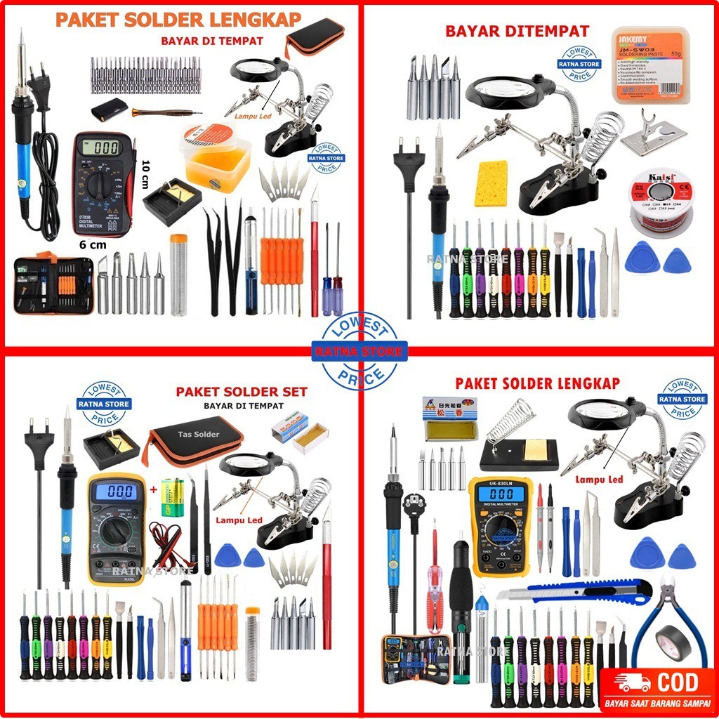Jual PROMO Tool Solder Listrik Lengkap 1 Set 60 Watt 220 volt + Multi ...