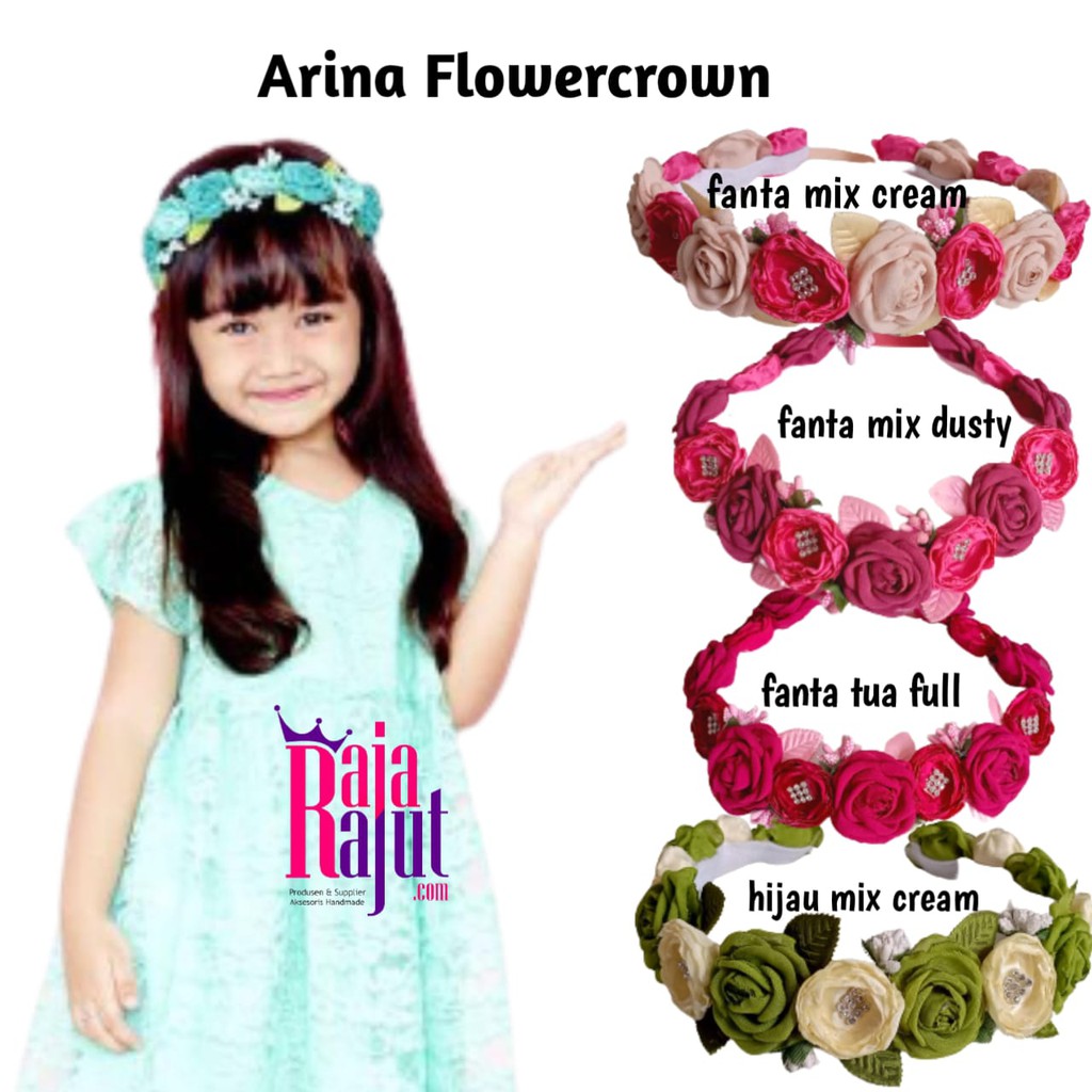 Jual Mahkota Bunga Hijab Bando Bunga Melingkar - Arina Flower crown ...