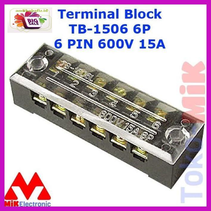 Jual 7Tyetr5- Tb-1506 Terminal Block Blok 6 Kabel 6 Pin 6P Sekrup 3Mm Tb1506 15A Rd5E5E ...