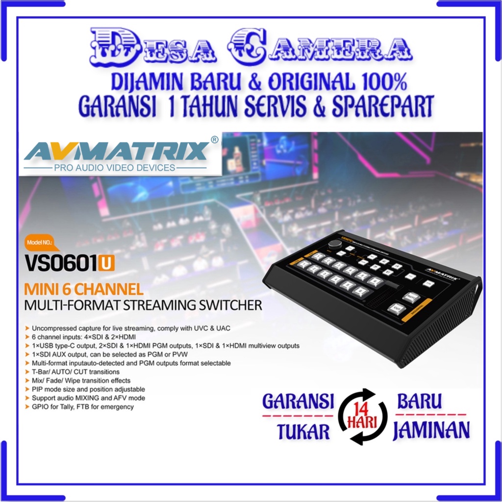 Jual AVMATRIX VS0601U Mini 6CH SDI Multi-format Video Switcher | Shopee ...