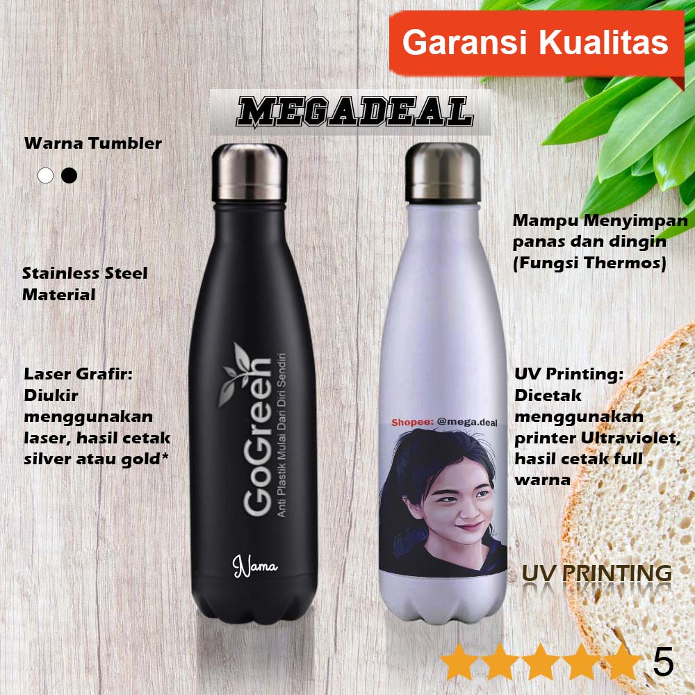 Jual Tumbler Custom Grafir Silver, Grafir Gold, Sablon, cetak warna ...