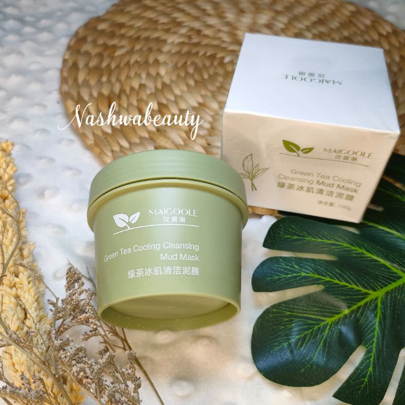 Jual Masker Wajah MAIGOOLE Greentea Clay Mask Pore clean clay 100gram ...