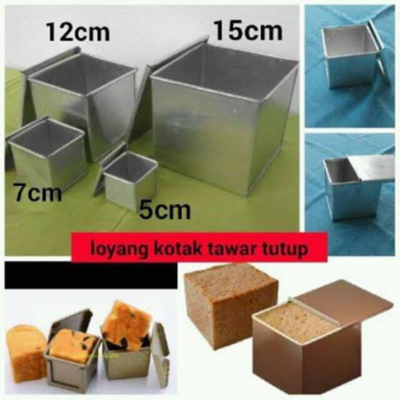 Jual loyang roti tawar tutup UK 12x12x12cm/loyang roti | Shopee Indonesia