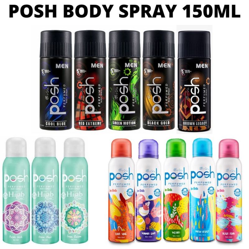 Jual POSH MEN / Women Girls Body Spray Perfumed Cologne 150mll | Shopee ...