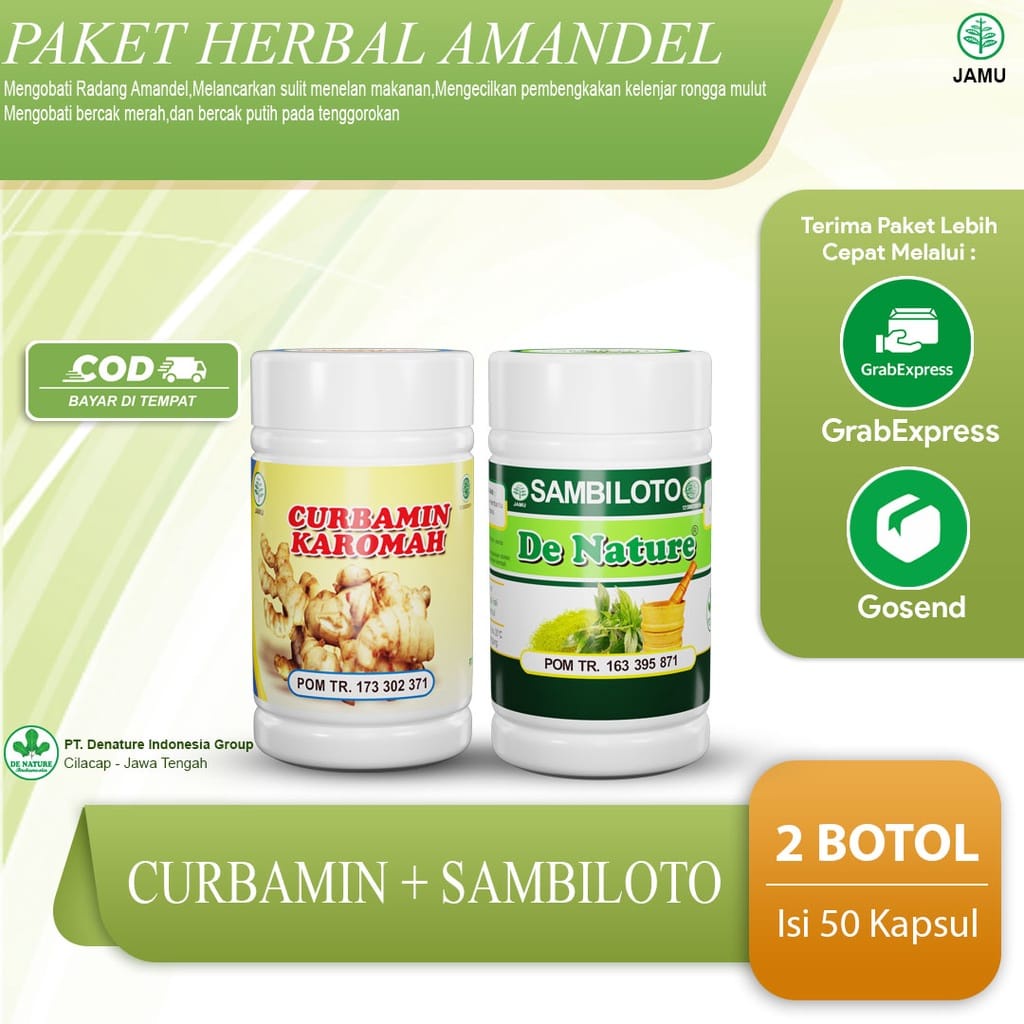Jual Curbamin Karomah Sambiloto De Nature Obat Amandel ampuh ORIGINAL ...