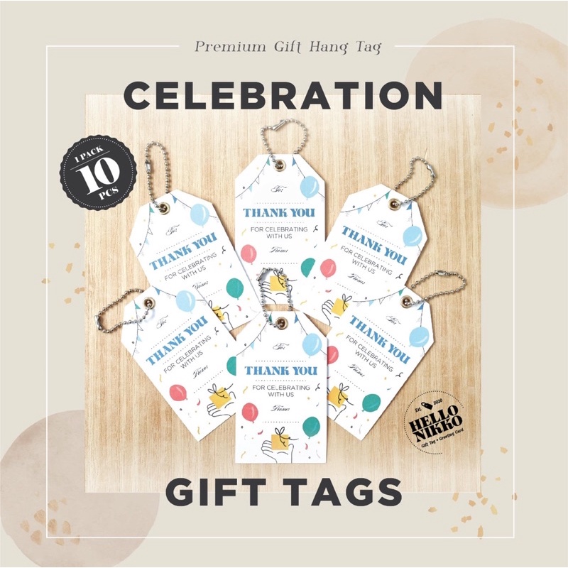 Jual Celebration gift tag - Hang tag kartu ucapan kado sticker hampers ...