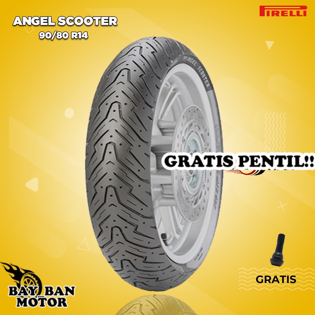Jual Ban Motor Matic // PIRELLI ANGEL SCOOTER 90/80 Ring 14 Tubeless ...