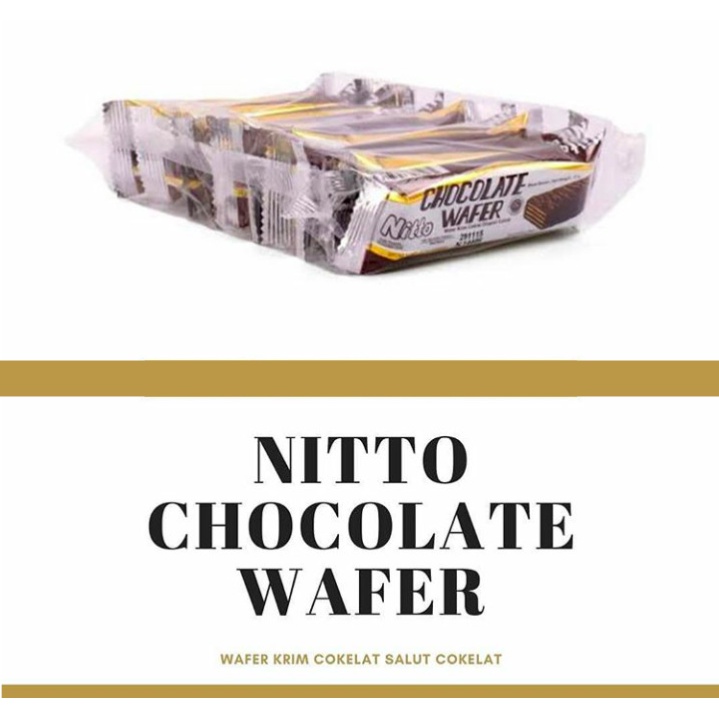 Jual Nissin Nitto Chocolate Wafer Coklat 1 pack isi 10 Wafer Nissin ...