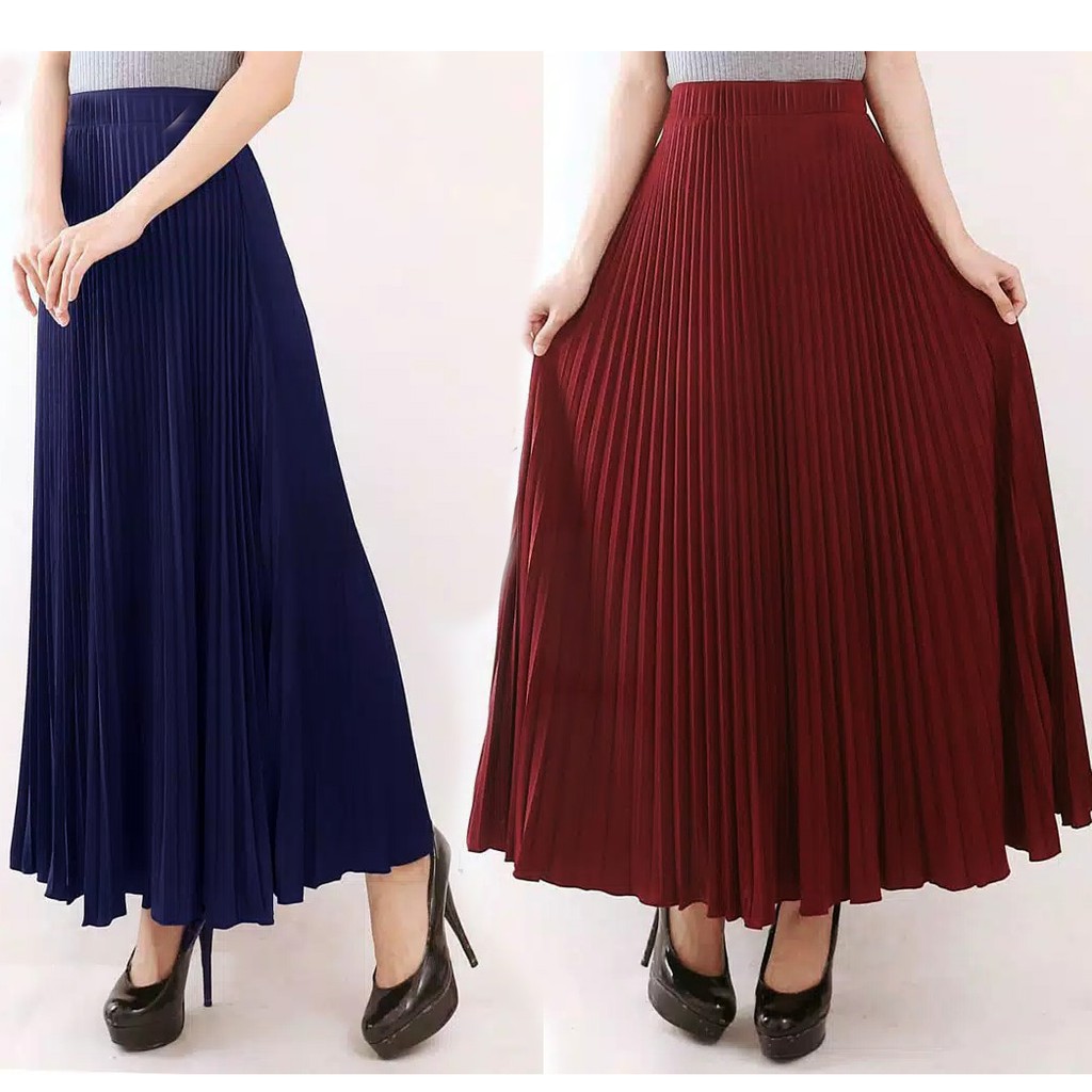 Jual Rok Plisket Premium / Rok Rempel / Rok Mayung Plisket | Shopee Indonesia