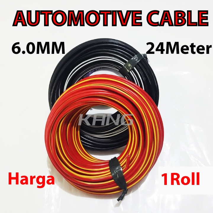 Jual [1 Roll] AUTOMOTIV CABLE KABEL OTOMOTIF AVS 6.0 MM X 24 METER AVSS 6MM | Shopee Indonesia