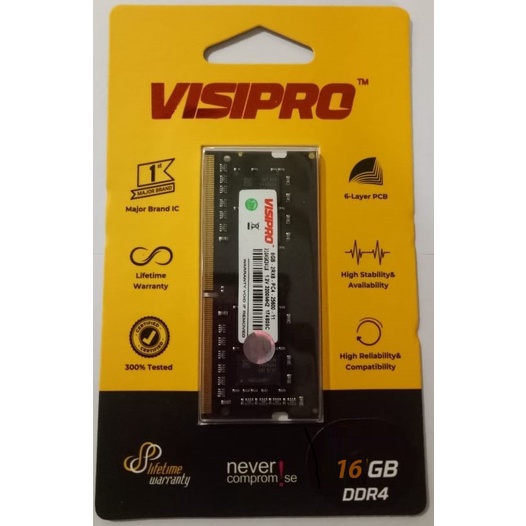 Jual RAM LAPTOP DDR4 16GB 3200Mhz VISIPRO SODIMM | Shopee Indonesia