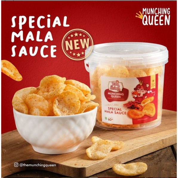 Jual NEW Munching Queen Prawn Crackers : Special Mala Sauce (Kerupuk ...