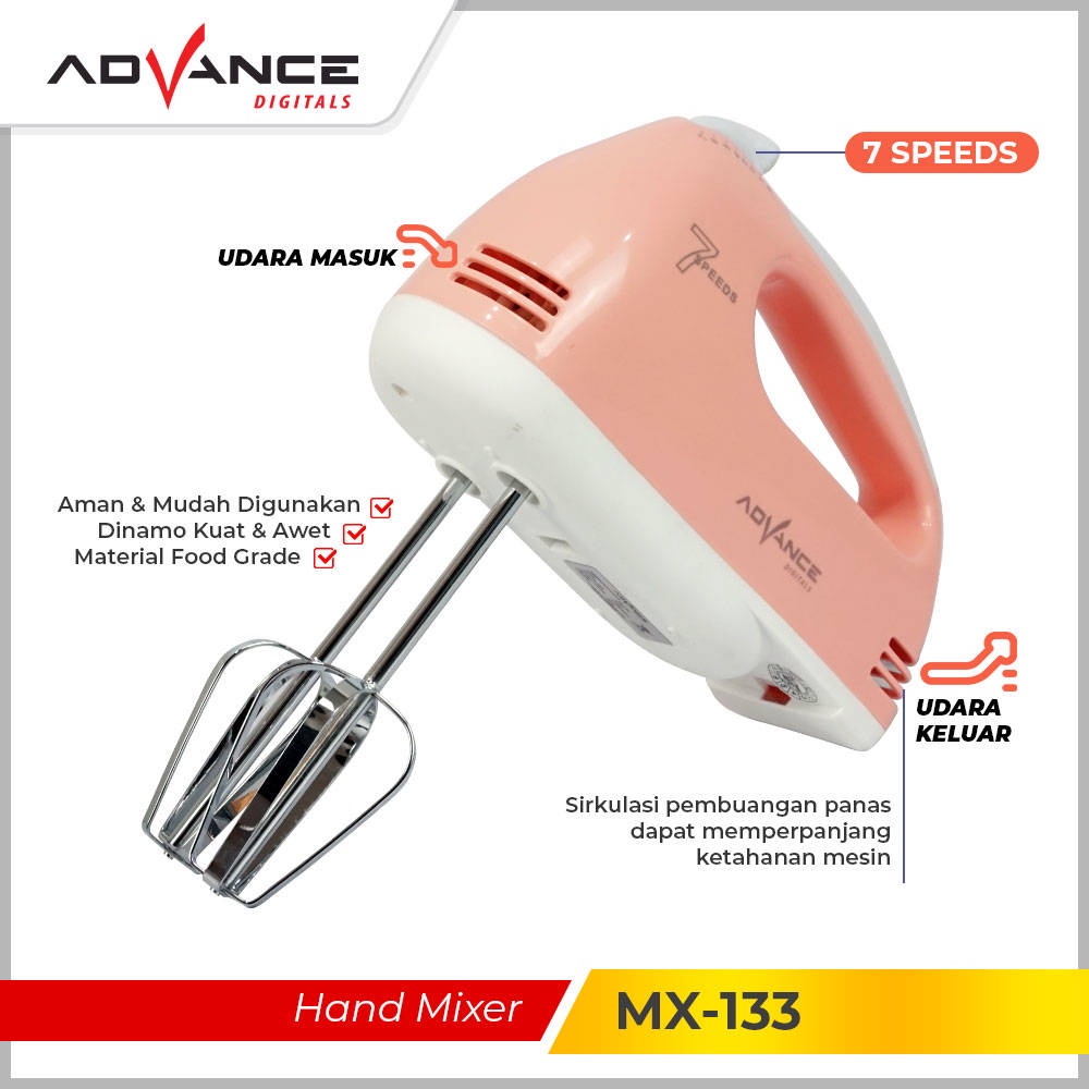 Jual Hand Mixer Advance Mx-133 Pengaduk Adonan Kue 4 Besi Mixer ...