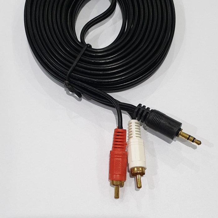 Jual Kabel Audio Aux to 2 RCA - Jack / Jek 3.5" to 2 RCA Panjang 5 Meter | Shopee Indonesia