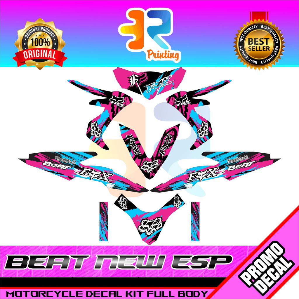 Jual STIKER DECAL STRIPING MOTOR BEAT NEW ESP Fox Racing STICKER LOGO ...