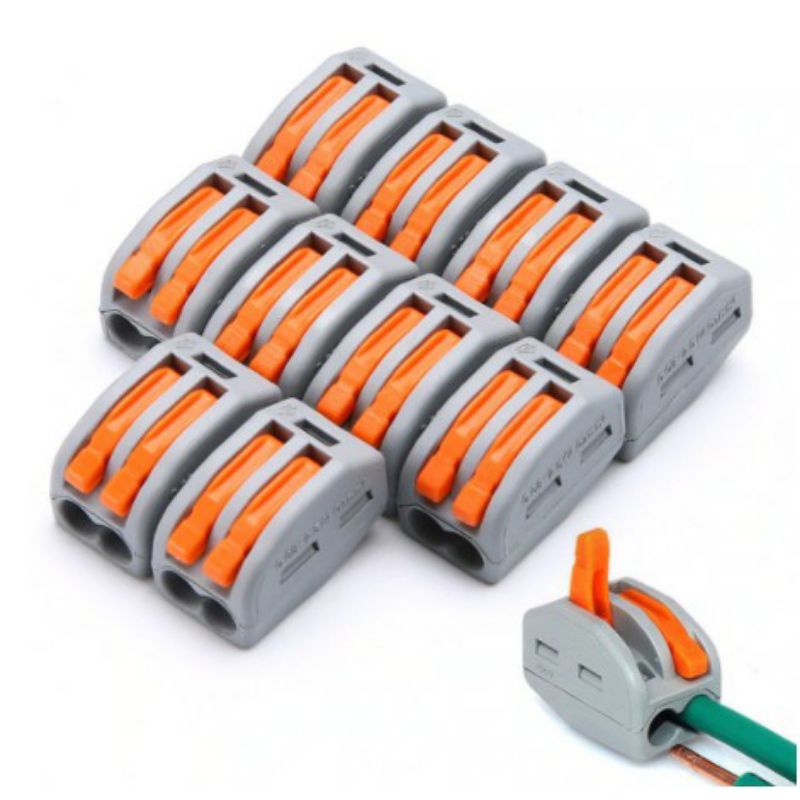 Jual Connector 2 Wire Kabel 222-412 Compact Terminal Block Lever Cage ...