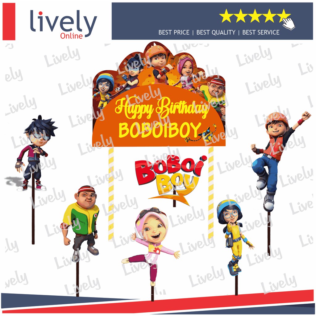 Jual CUSTOM NAMA HIASAN KUE CAKE TOPPER KARAKTER BOBOIBOY HBD HAPPY ...