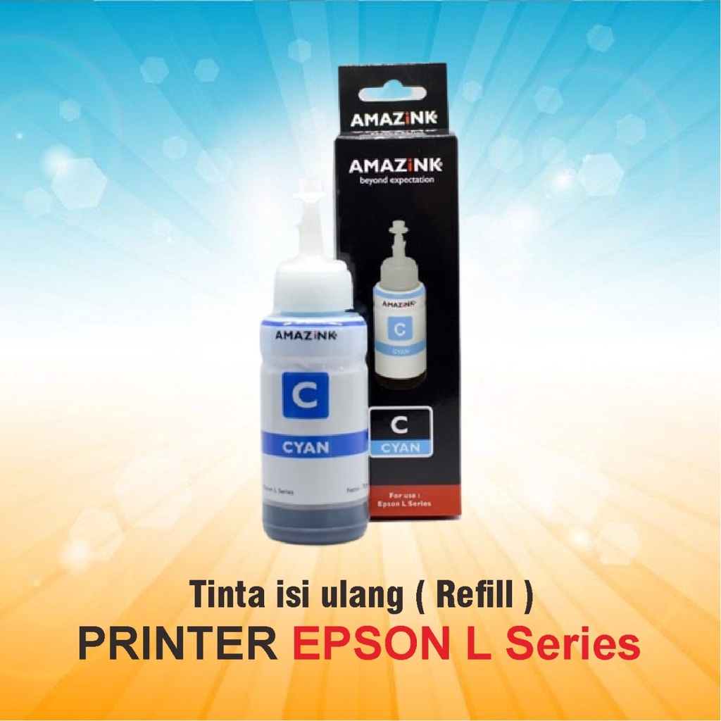 Jual Tinta Printer EPSON L Series 70 ml warna CYAN untuk isi ulang ...