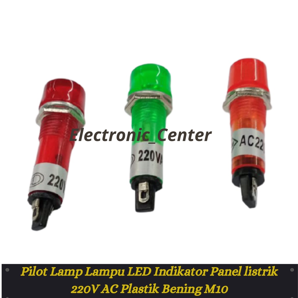 Jual Pilot Lamp Lampu LED Indikator Panel listrik 220V AC Plastik ...