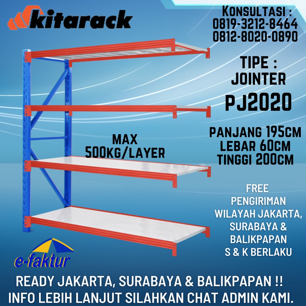 Jual KITARACK PJ2020 JOINTER SAMBUNGAN RAK GUDANG 4 SUSUN TINGGI - 2 ...