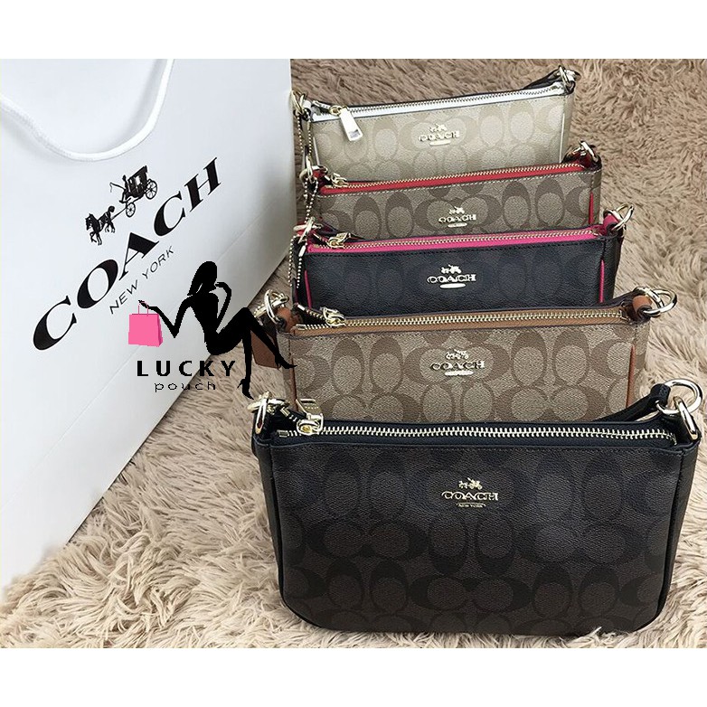 Jual Coach Top Handle Pouch In Signature | Shopee Indonesia