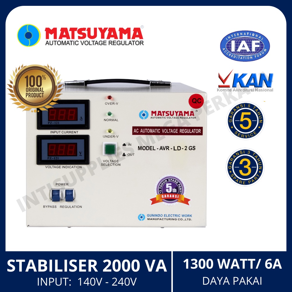 Jual Stabilizer MATSUYAMA 2000 Watt Garansi 5 Tahun | 100% Ori ...
