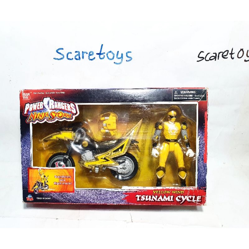 Jual Power Rangers ninja storm yellow wind tsunami cycle kuning ...