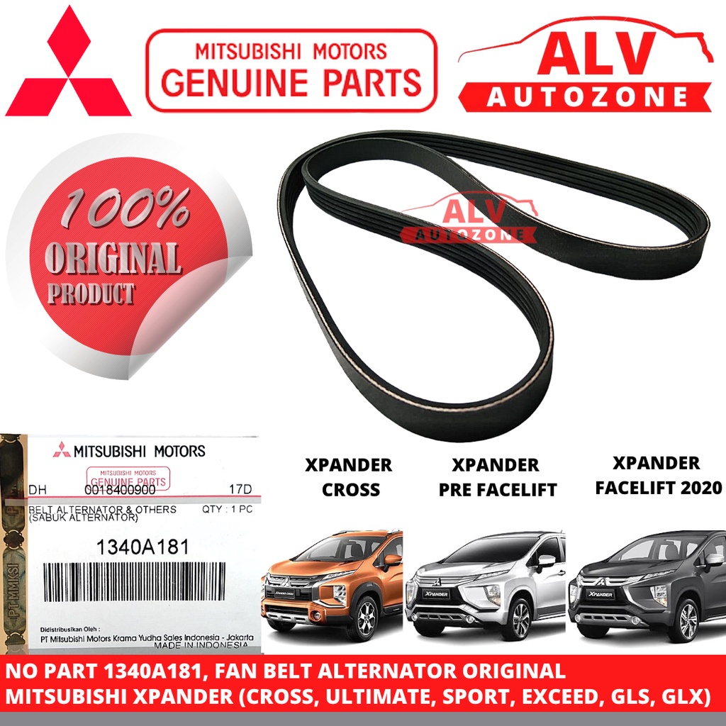 Jual FAN BELT VAN BELT ALTERNATOR ORIGINAL MITSUBISHI XPANDER 1340A181 ...
