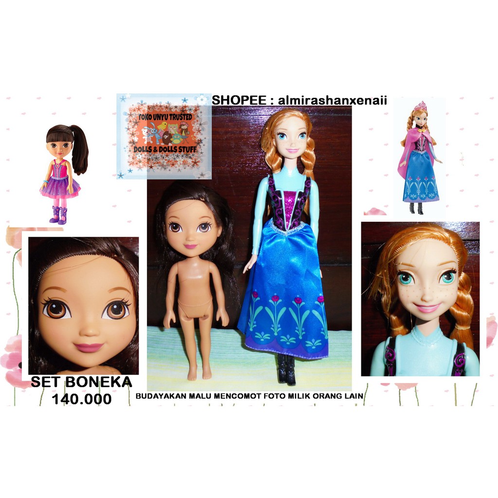 Jual Set Isi 2 Boneka Barbie Frozen Anna & Dora Mattel / Barbie ...