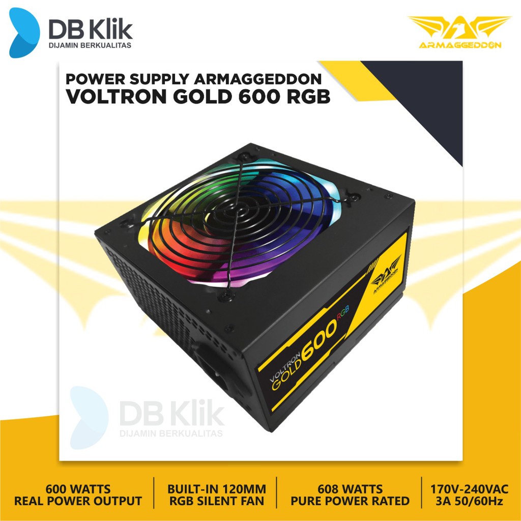 Jual Power Supply PSU Armaggeddon Voltron Gold 600 RGB 80+ 600 Watt ...