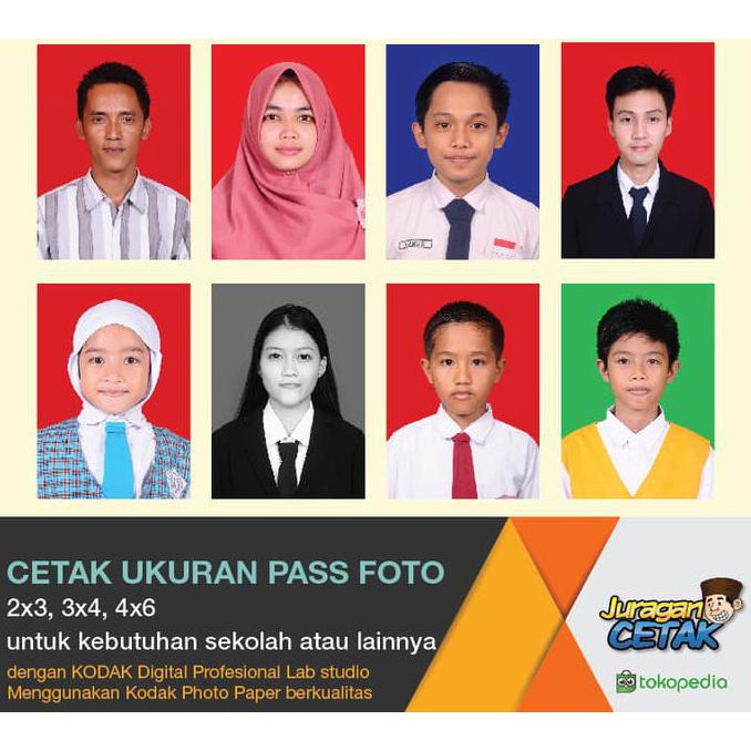 Jual Cetak pas Foto pas Photo ukuran 2x3 3x4 4x6 KODAK Digital Lab | Shopee Indonesia