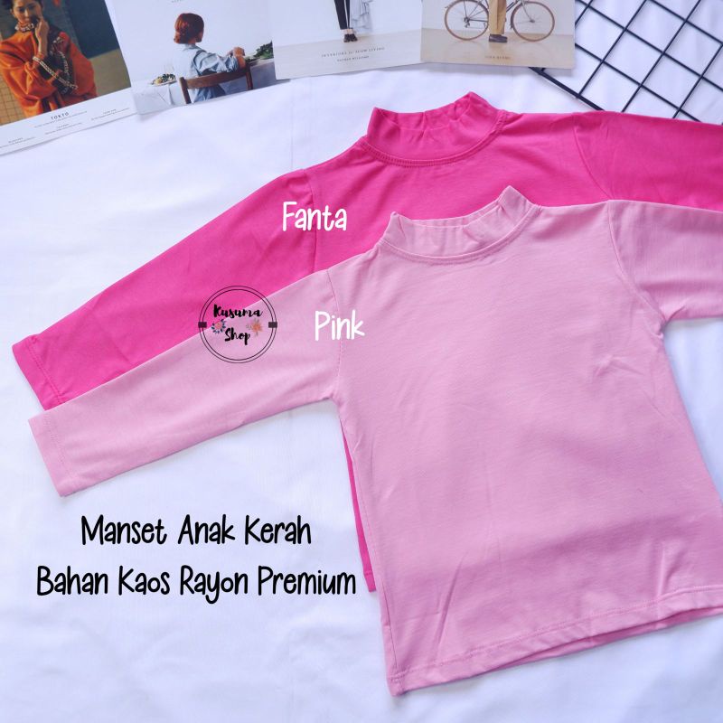 Jual Manset Kaos Anak usia 1-3 thn size S kerah turtle neck bahan rayon ...