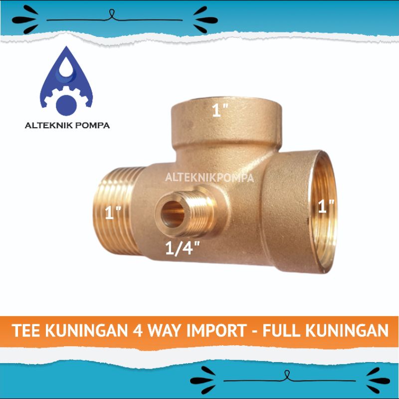 Jual TEE KUNINGAN 4 WAY ATAU CABANG 4 FULL KUNINGAN | Shopee Indonesia