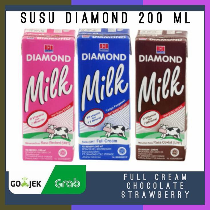 Jual Susu Diamond Uht Karton 200Ml Strawberi | Shopee Indonesia
