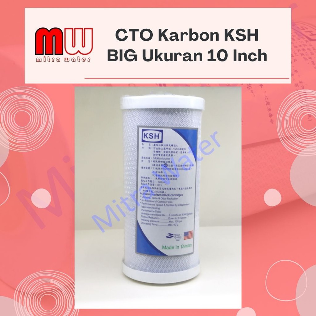 Jual CTO Karbon KSH BIG Ukuran 10 Inch Untuk Karbon Aktif Media Filter ...