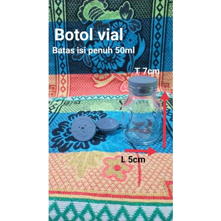 Jual Botol vial / Botol polos / botol bulat / Botol kaca 50ml / botol ...