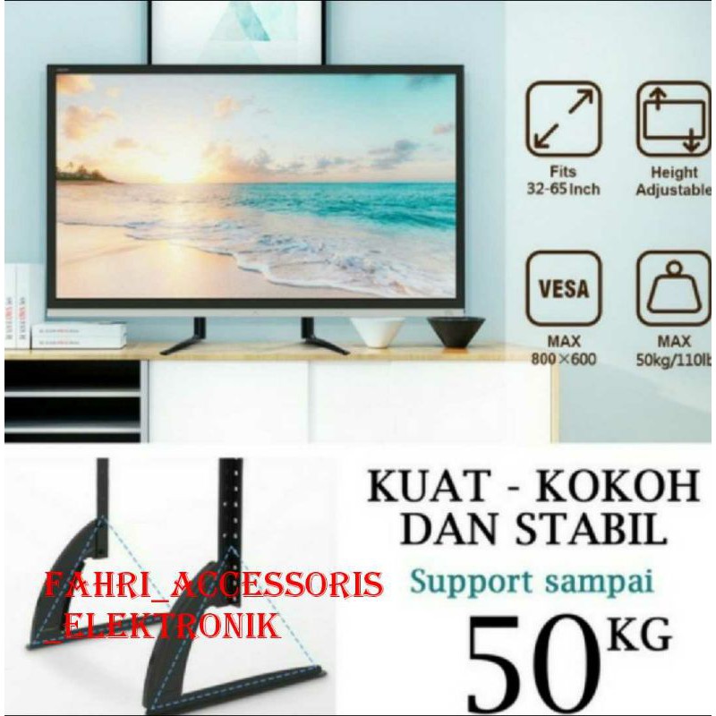 Jual BRACKET TV BERDIRI DI MEJA STAND DESK UNIVERSAL TV02 ALL MERK 32 ...