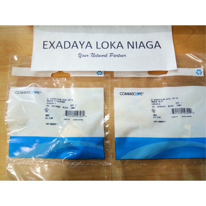 Jual AMP Modular jack Cat5 / cat 5 cat.5e Original COMMSCOPE Biru ...
