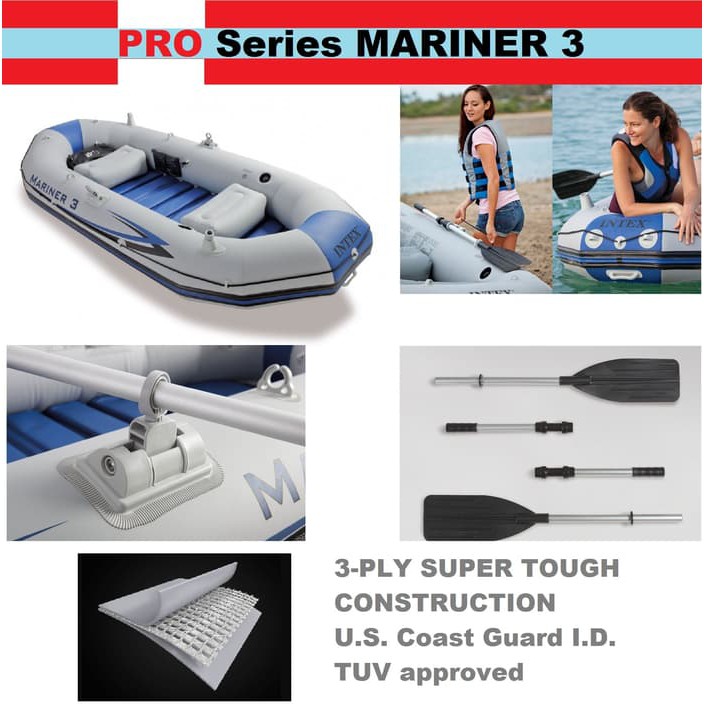 Jual Perahu Karet PRO Mariner 3 Intex 68373 Super Touch Strong | Shopee ...