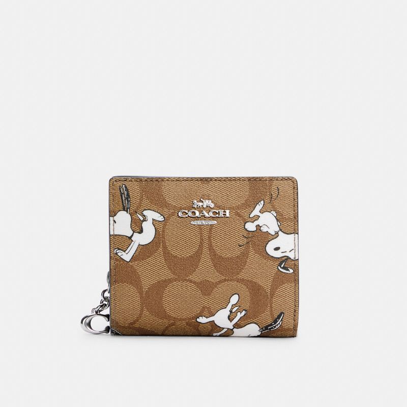 Jual COACH X PEANUTS SNAP WALLET IN SIGNATURE CANVAS WITH SNOOPY PRINT ...
