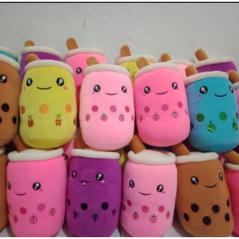 Jual BONEKA BOBA UKURAN SEDANG, boba milk tea, boba strowbery, souvenir ...