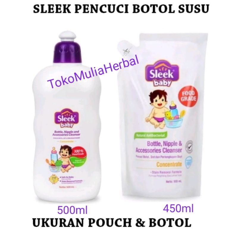 Jual Sleek Baby Botol Cleanser / Refill 450 ml/ Botol 500 ml | Shopee ...