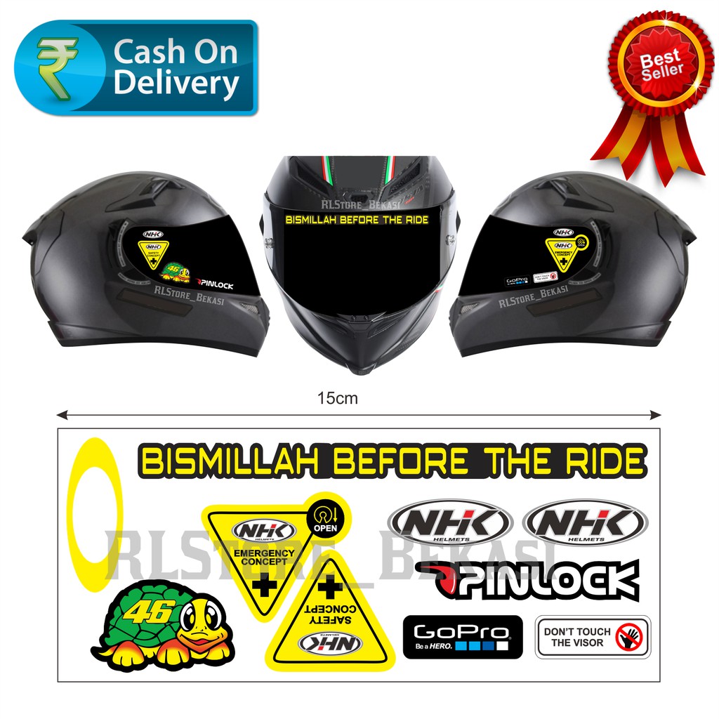 Jual PAKET SIMPLE STIKER VISOR HELM NHK STICKER SET NHK ISI 10 STIKER ...