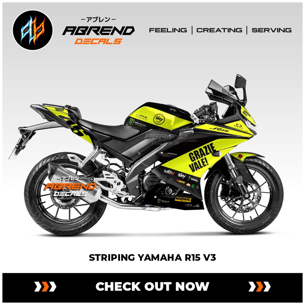 Jual Striping Yamaha R15 V3 Grazie Vale / Stiker Motor R15 V3 Desain ...