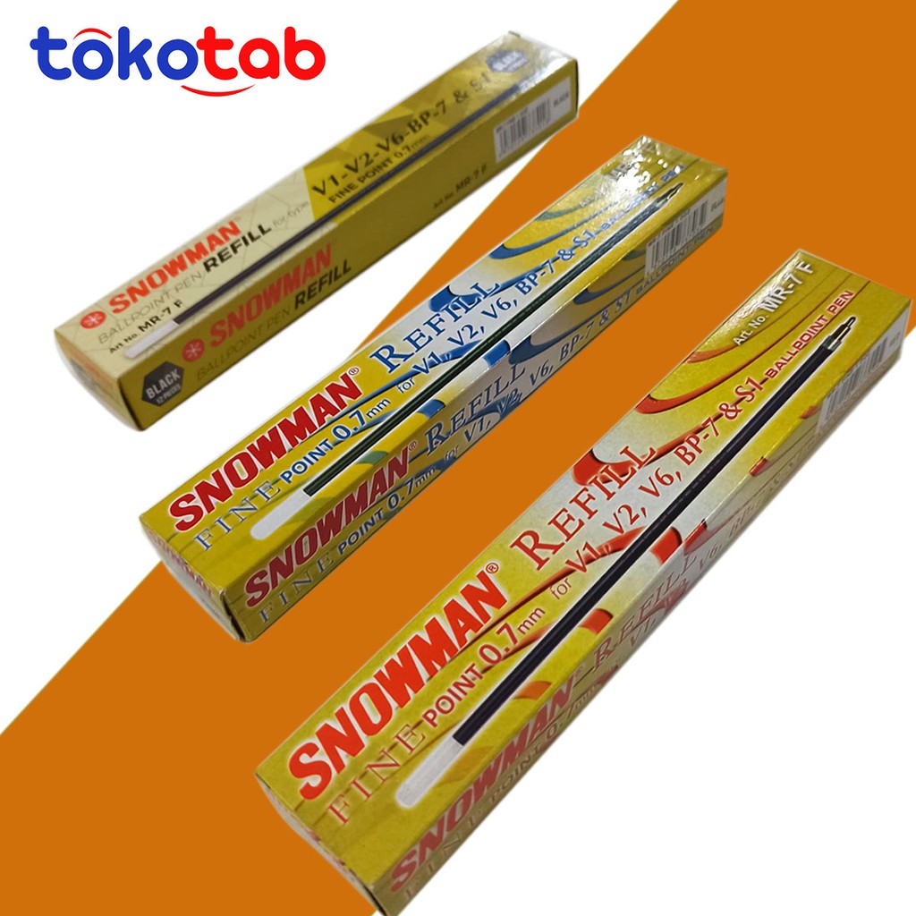 Jual Tokotab - Pen Refill Isi Pulpen SNOWMAN V1 V2 V6 BP-7 S1 MR-7F ...