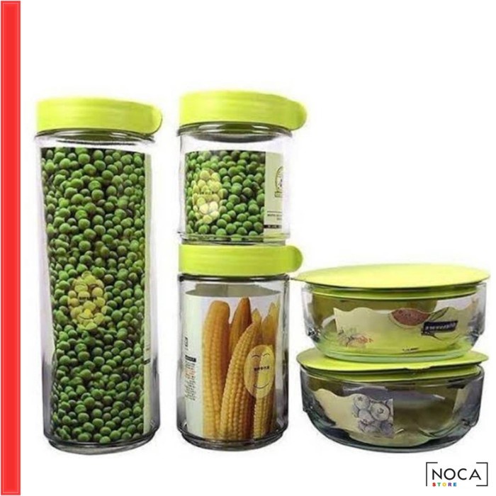 Jual Mangkok Kaca - Toples Kaca Marine Bowl Glass Storage Set Isi 5 Pc ...